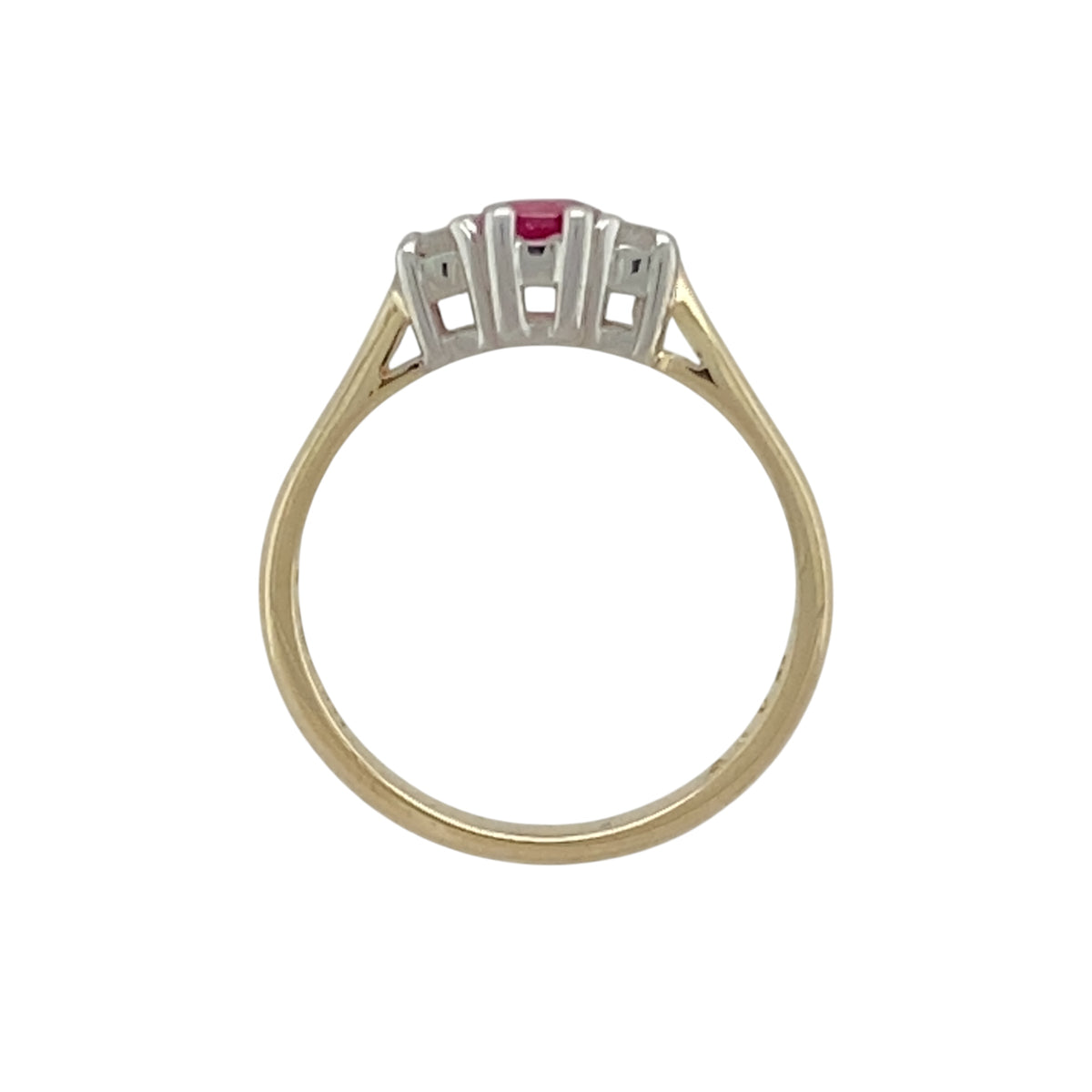 9ct Gold Diamond & Ruby Set Trilogy Ring – Gold Reserves Jewellers