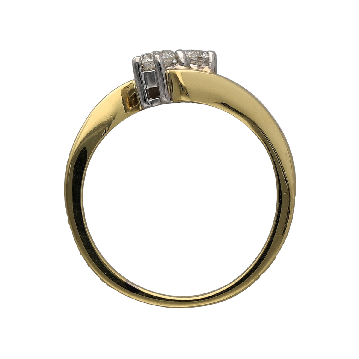 18ct Gold & Double Diamond Set Twist Ring – Gold Reserves Jewellers