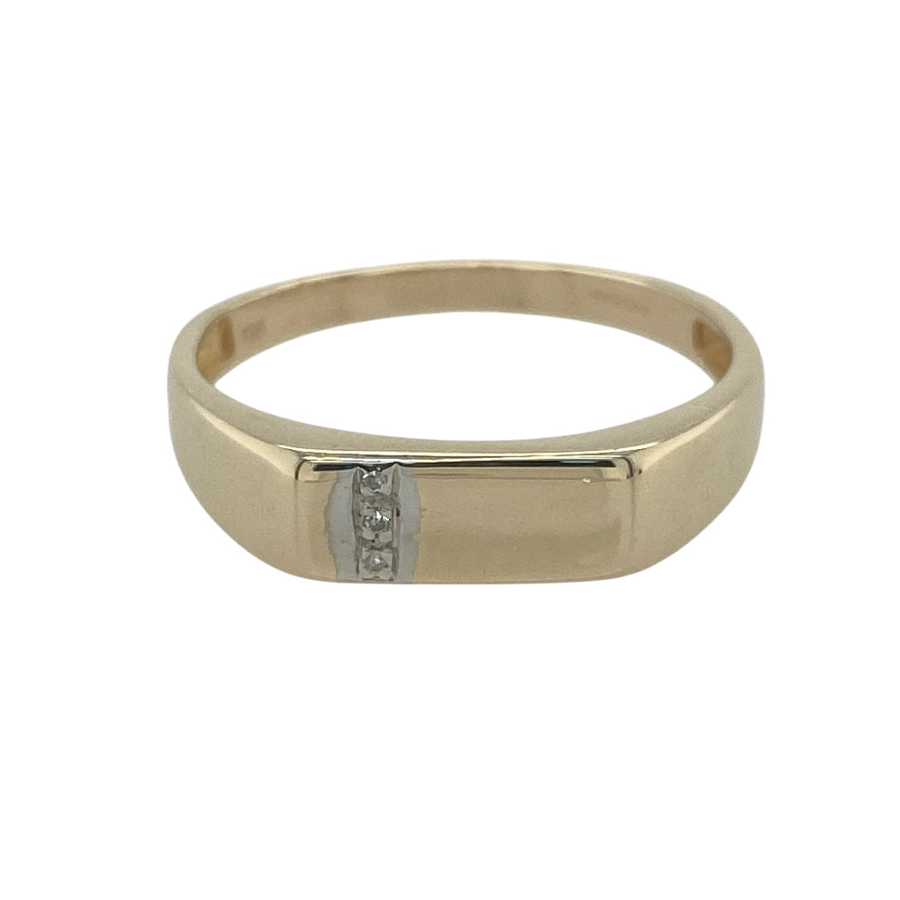 9ct Gold & Diamond Set Signet Ring – Gold Reserves Jewellers