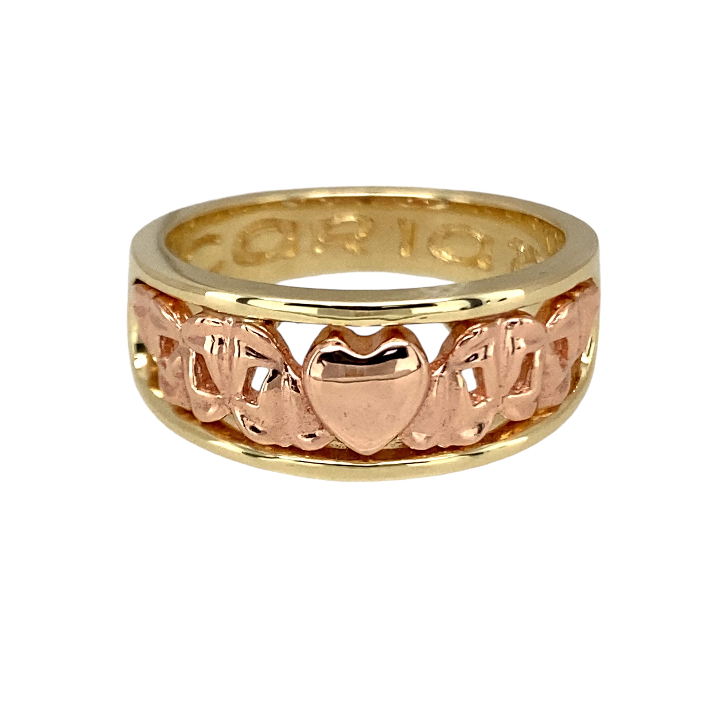 Preowned 9ct Gold Clogau Cariad Heart Band Ring – Gold Reserves Jewellers