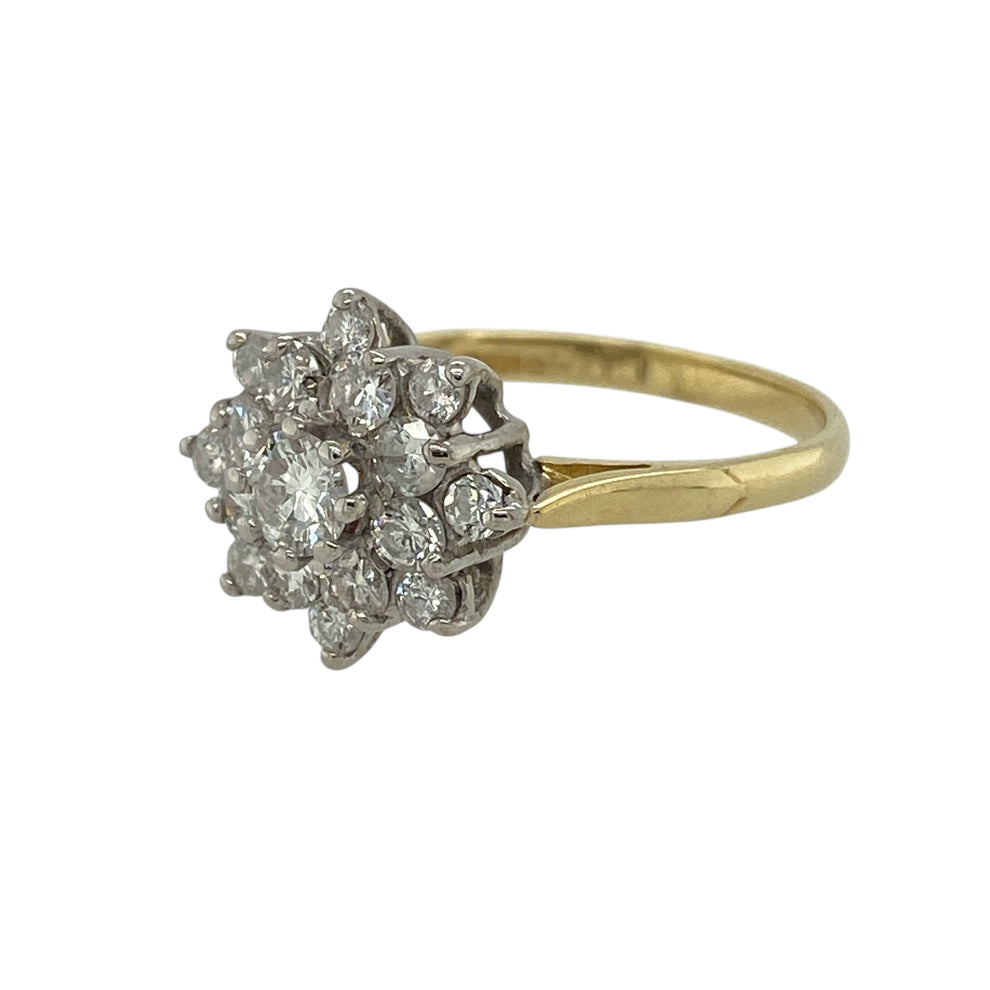 18ct Gold & Diamond Set Flower Cluster Ring – Gold Reserves Jewellers