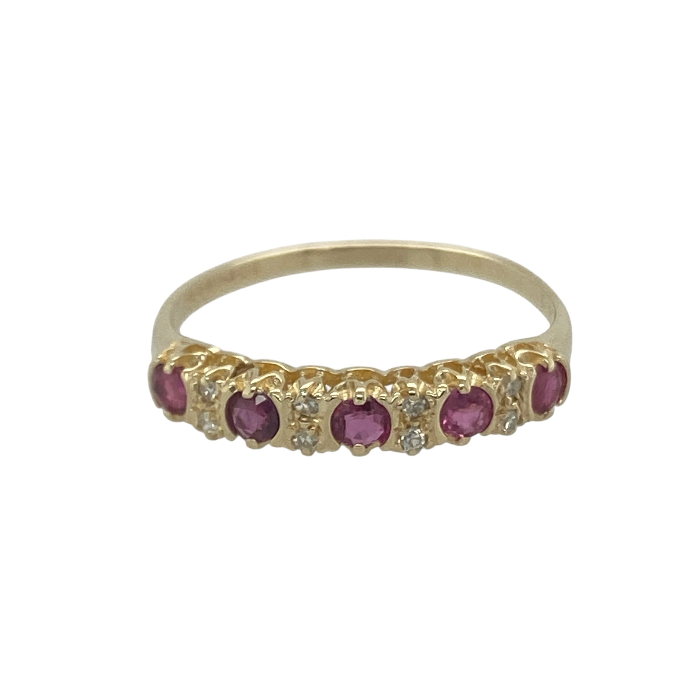 9ct Gold Diamond & Ruby Set Band Ring – Gold Reserves Jewellers