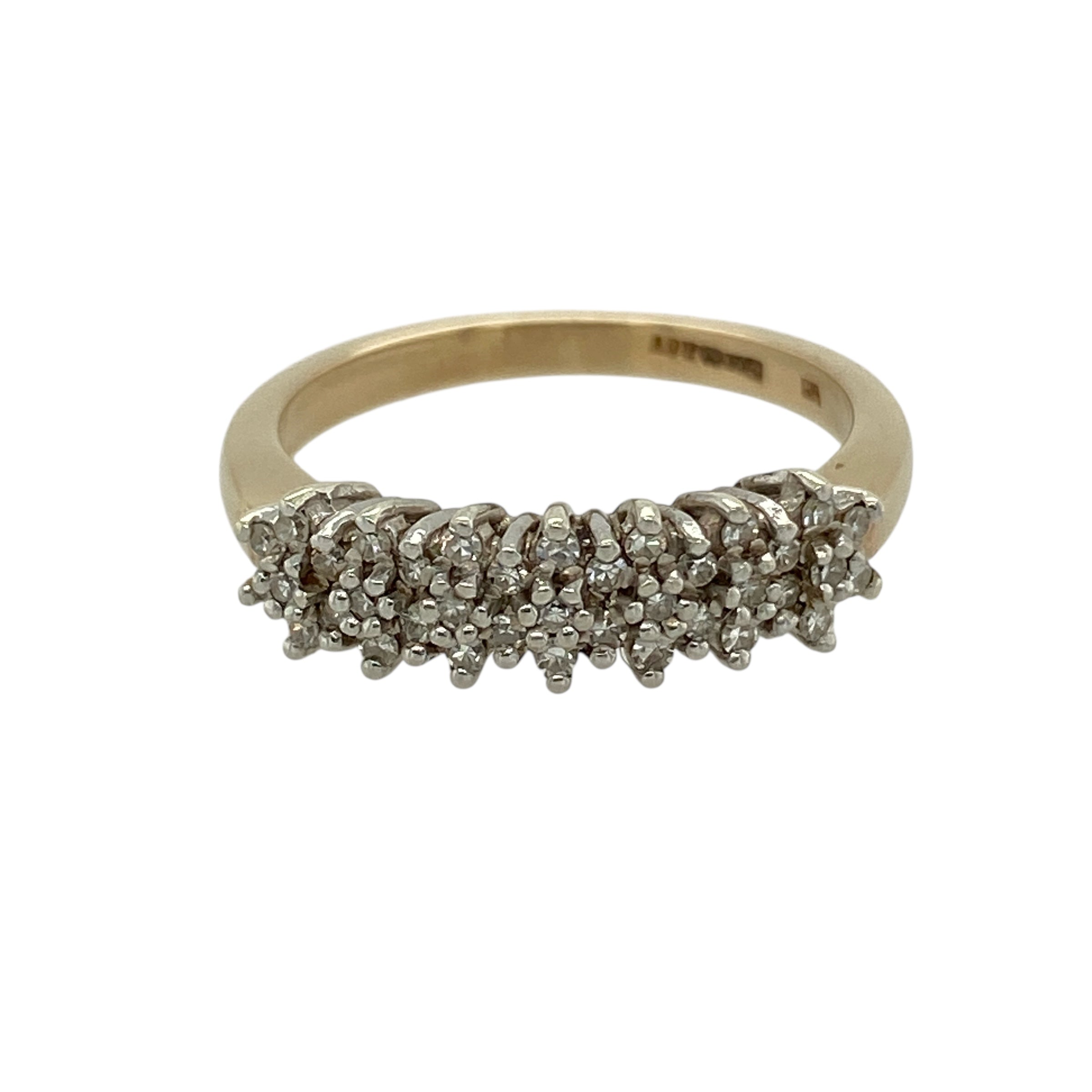 9ct Gold & Diamond Set Cluster Band Ring – Gold Reserves Jewellers