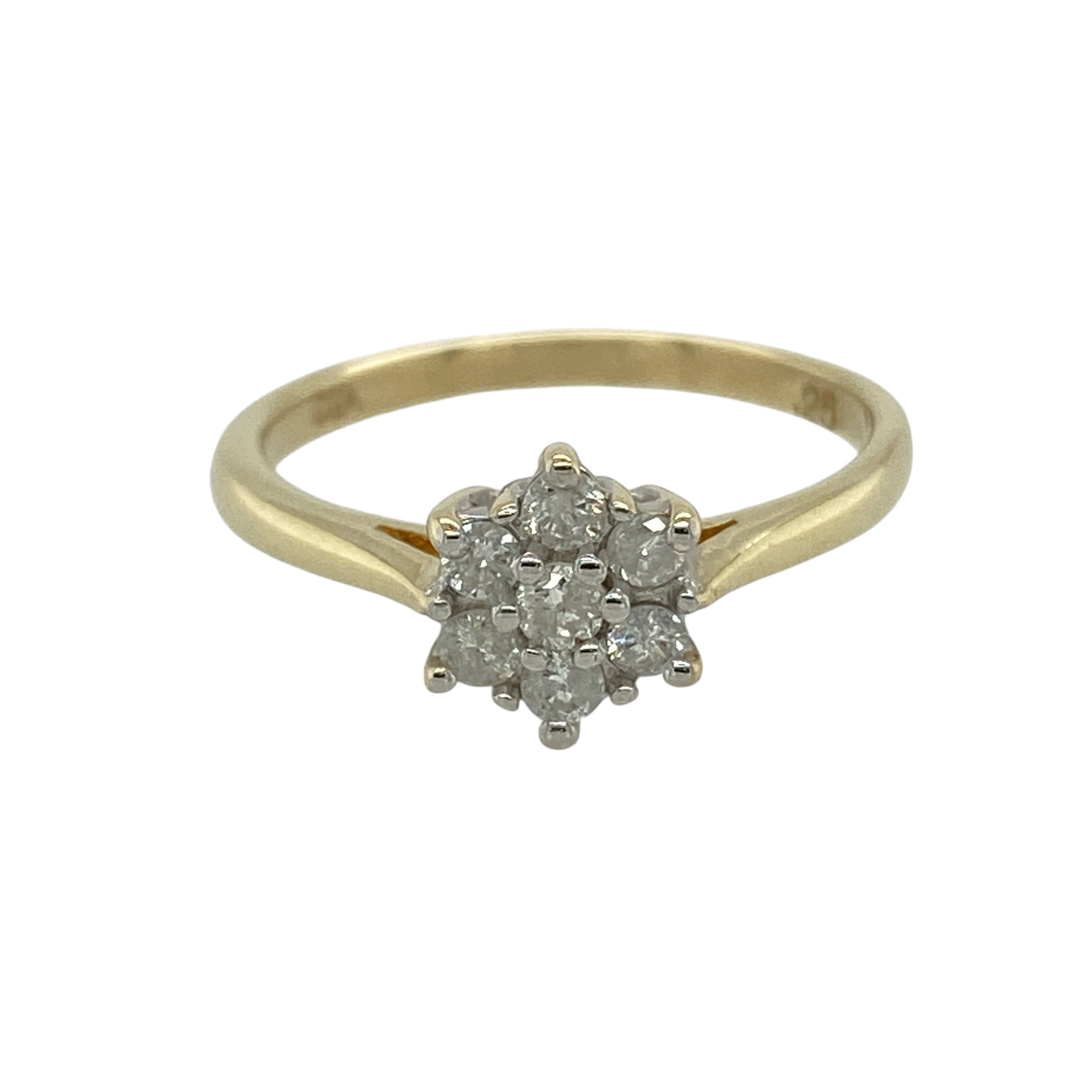 9ct Gold & Diamond Set Cluster Ring – Gold Reserves Jewellers