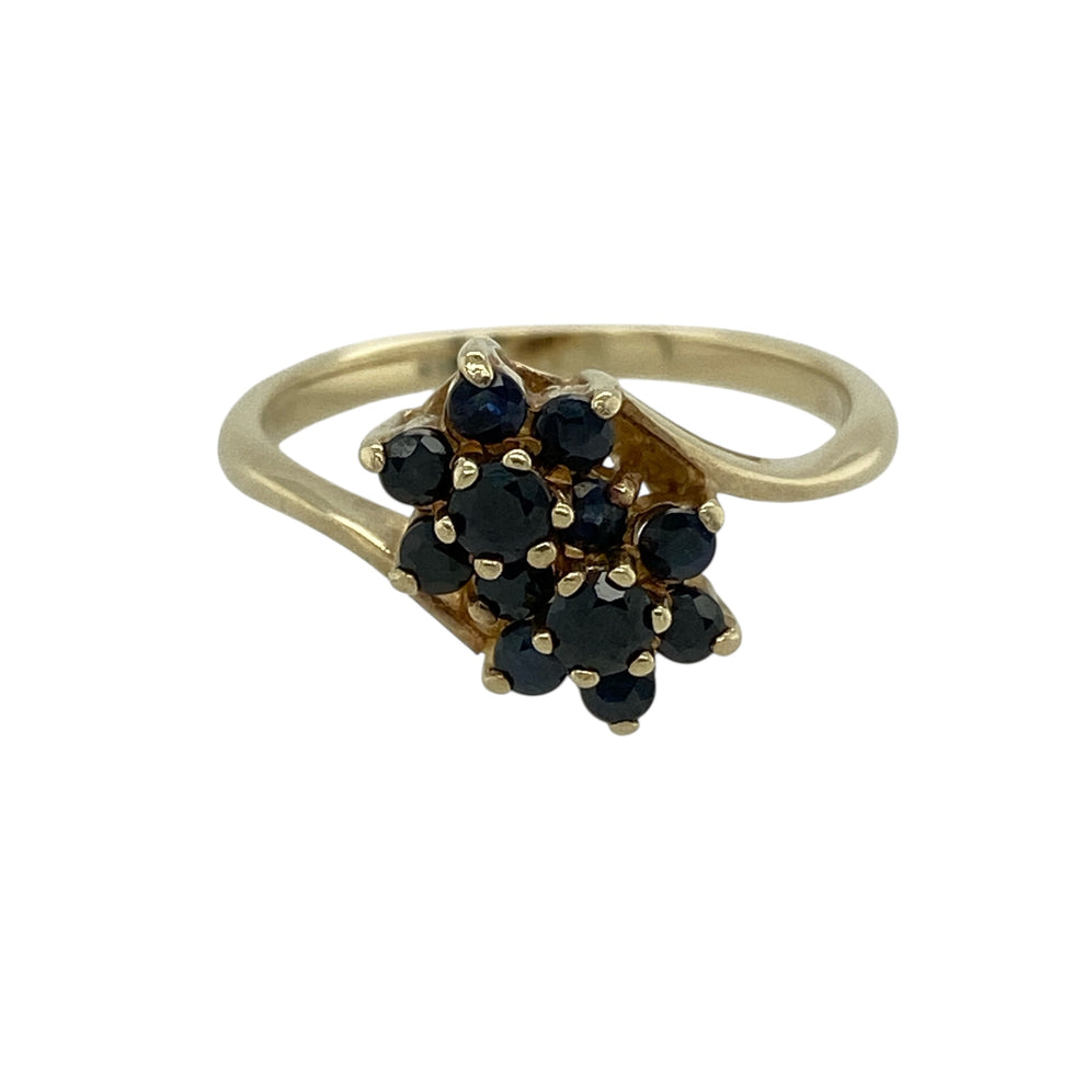 9ct Gold & Sapphire Set Double Cluster Ring – Gold Reserves Jewellers