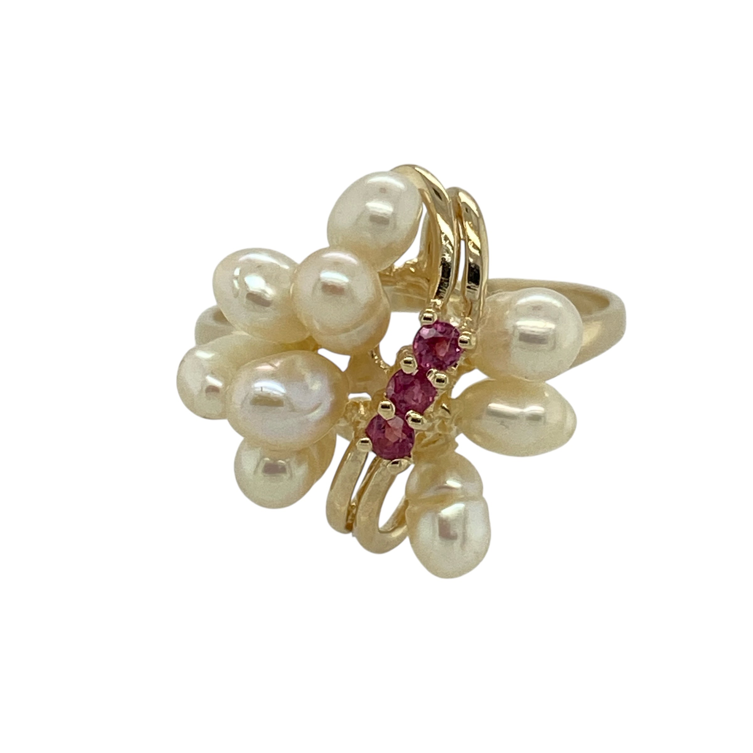 9ct Gold Ruby & Pearl Set Dress Ring – Gold Reserves Jewellers