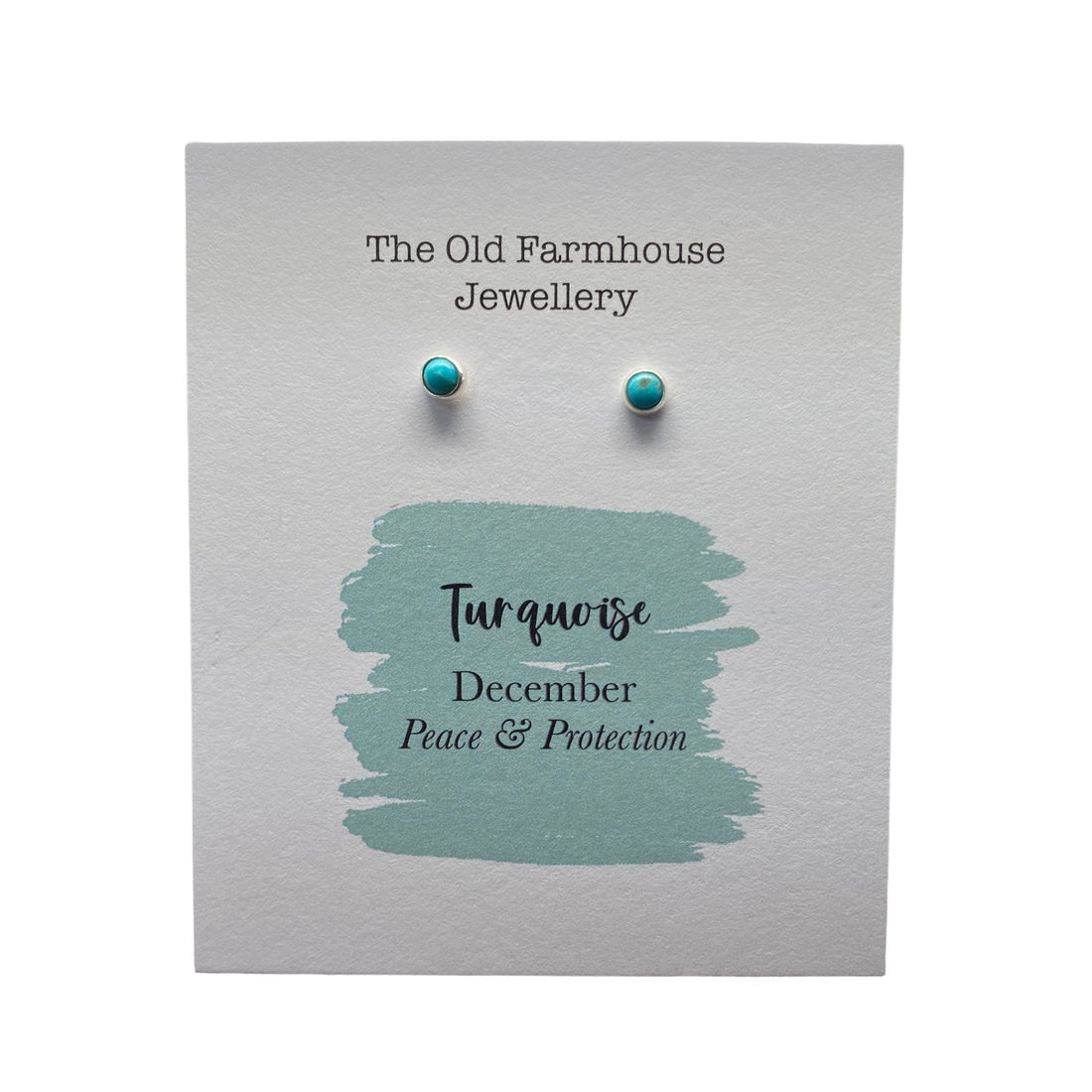 925 Silver & Turquoise Set December Birthstone Stud Earrings – Gold ...